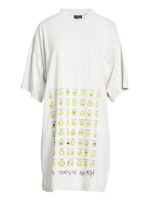 Balenciaga Oversized Jersey T-shirt With Graphic Print - Grey