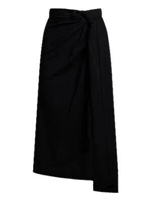 Balenciaga Flared Wrap-effect Skirt - Black