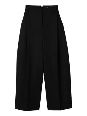 Jacquemus Pleated Cropped Trousers - Black