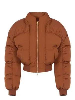 Elisabetta Franchi Voile Down Jacket - Brown