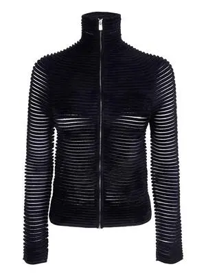 Giorgio Armani Long-sleeve Zip-up Jacket - Black