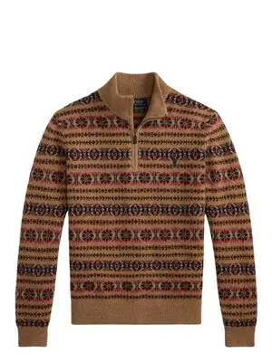 Polo Ralph Lauren Fair Isle Half-zip Sweater - Brown