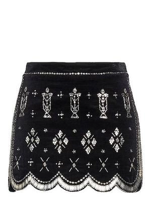 Isabel Marant Étoile Sequined Velvet Mini Skirt Black
