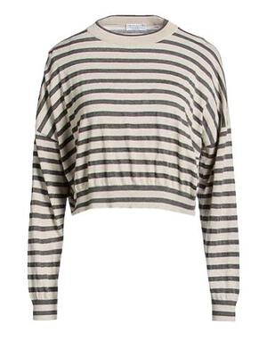 Brunello Cucinelli Cropped Knit Sweater - Sand-colored