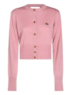 VIVIENNE WESTWOOD Long-sleeved Knitted Cardigan - Pink