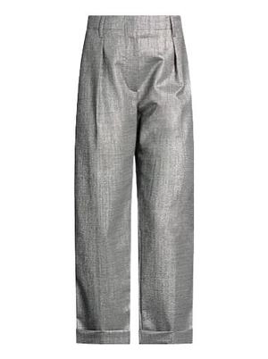 Brunello Cucinelli Metallic Twill Trousers - Silver