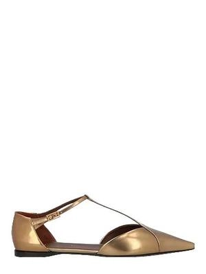 Max Mara Metallic Leather Ballet Flats - No