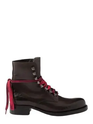 PRADA Leather Laced Booties