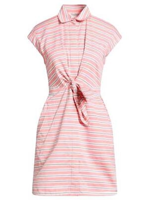 Max Mara Striped Shortsleeve Dress - Pink