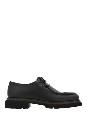 FERRAGAMO Smooth Calfskin Chunky Lace-up Shoes - Black