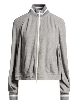 Brunello Cucinelli Two-tone Metallic Knitted Zip Jumper - Grey
