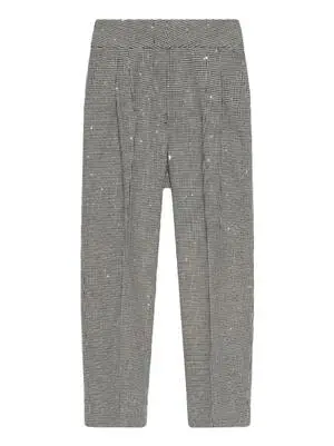 Fabiana Filippi Tapered-leg Checked Trousers - Gray