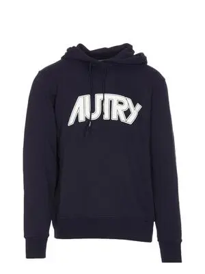 AUTRY Logo-printed Drawstring Hoodie - Black