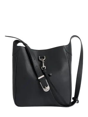 SYSTEM Leather Anchor Shoulder Bag - Black