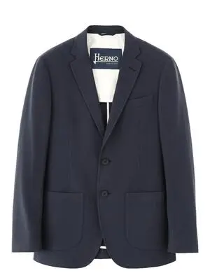 Herno Single-breasted Linen Jacket - Blue