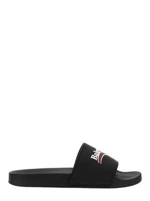 Balenciaga Pool Slide Sandals - Black