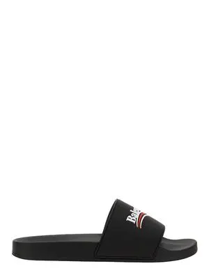 Balenciaga Pool Slide Sandals - Black