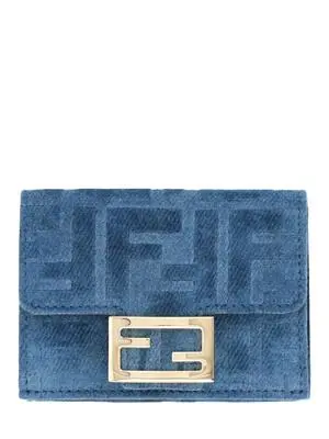 Fendi Portafoglio Micro Trifold Baguette - Blue