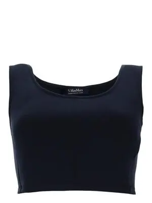 Max Mara S MAX MARA Cotton Jersey Top Blue