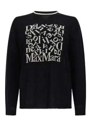 Max Mara Linen Crewneck Sweater - Black