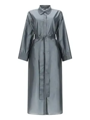 Max Mara Silk Blend Shirt Dress - Blue