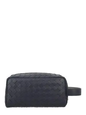 Bottega Veneta Intrecciato Leather Pochette - Black