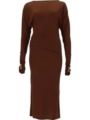 Max Mara Salvo Draped Dress - Brown