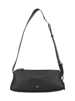 Max Mara Borsa Small In Pelle Con Logo - Black
