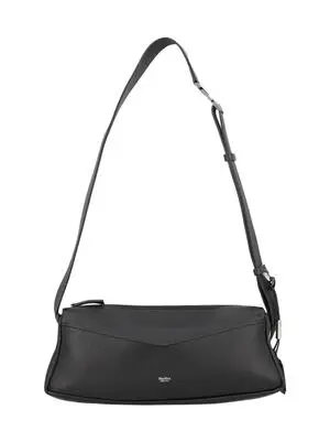 Max Mara Leather Small Logo Shoulder Bag - Black