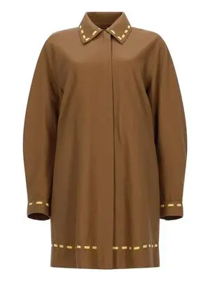 Fendi Deer Leather Overcoat - Brown