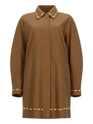 Fendi Deer Leather Overcoat - Brown