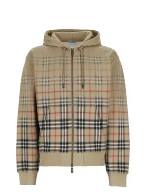 Burberry Felpa Con Stampa Check - Multicolor