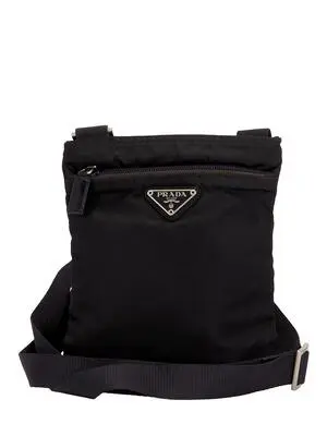 Prada Tessuto Flat Messenger Bag - Black