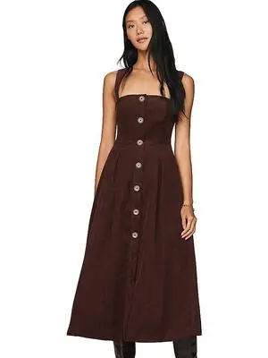 MAEVE 100% Cotton Corduroy Midi Dress