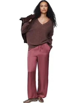 Anthropologie ANTHROPOLOGIE Lyrebird Silky Scalloped Pant Bronze