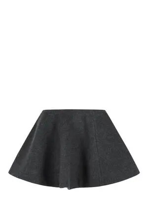 GANNI Wool Blend Miniskirt - Gray