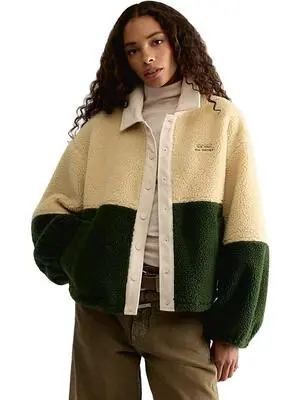 THE TINY BIG SISTER Color-Blocked Fleece Jacket