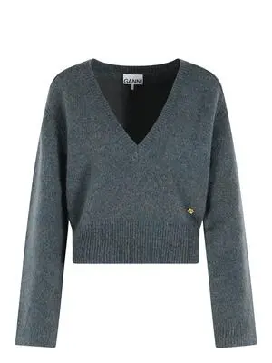 GANNI GANNI Wool Blend Sweater Blue