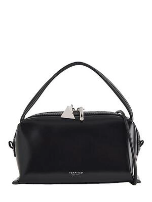 VERAFIED Café Mini Leather Top-handle Bag - Black Lizard
