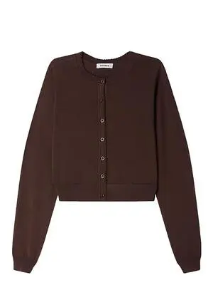 Sandro Fine-knit Cardigan - Brown