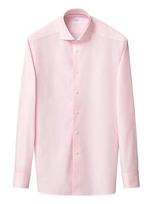 Eton Spread-collar Contemporary-fit Cotton-poplin Shirt - Pink