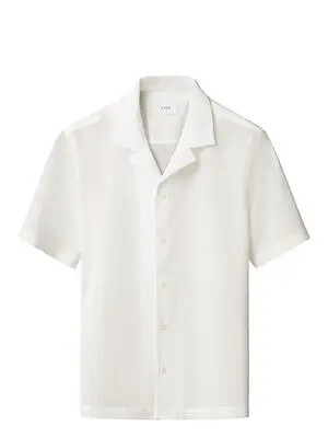 Eton Camp-collar Regular-fit Cotton-seersucker Shirt - White