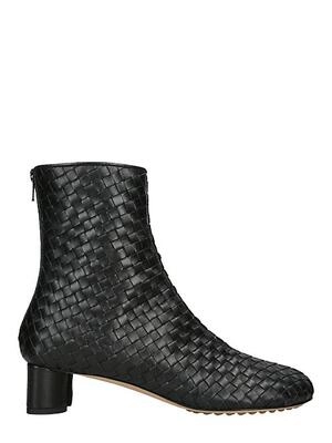 Bottega Veneta Cherry Kitten 40 Leather Ankle Boots - Black