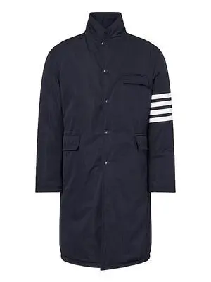 Thom Browne Brand-stripe Padded Down Coat - Navy