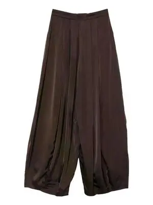 Viktor & Rolf Pleated Concealed-fastening Palazzo Pants - Brown