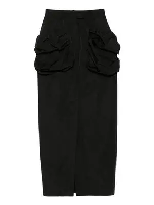 Viktor & Rolf Pleated-pocket Maxi Skirt - Black