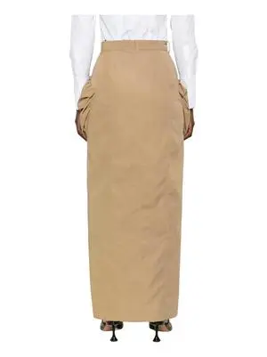 Viktor & Rolf Pleated-pocket Maxi Skirt - Neutrals