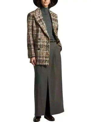 Peserico Check-pattern Double-breasted Coat - Neutrals