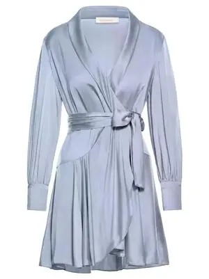 Zimmermann Silk Wrap Mini Dress - Blue
