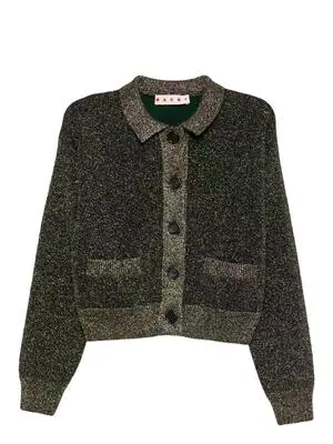 Marni Glitter-effect Button-up Cardigan - Black